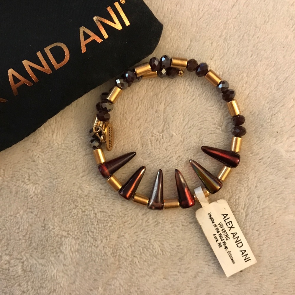 New With Tags Alex And Ani Spike Wrap - Gem